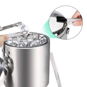 Sailnovo Ice Bucket, Double-Wall Stainless Steel Insulated Ice Buckets ...