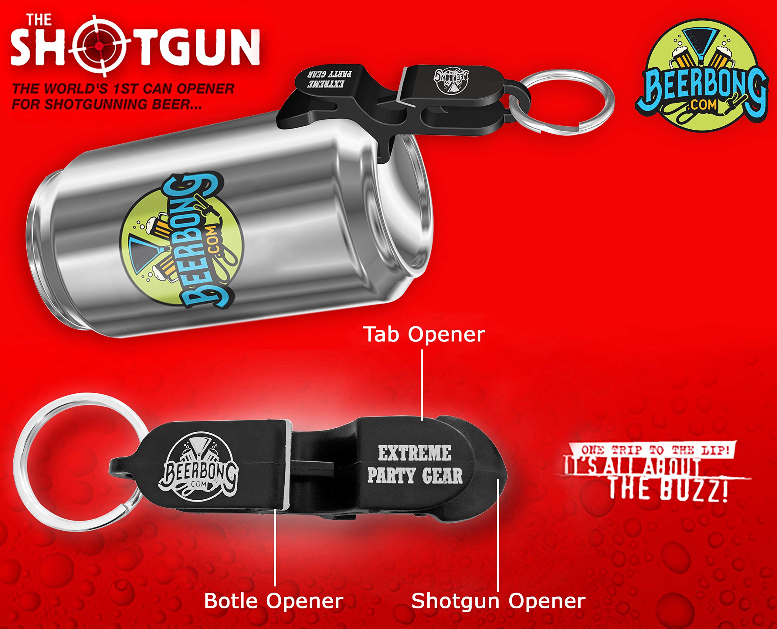 Metal Shotgun Keychain Tool Beer Bong America’s 3-Pack, Bottle Opener ...