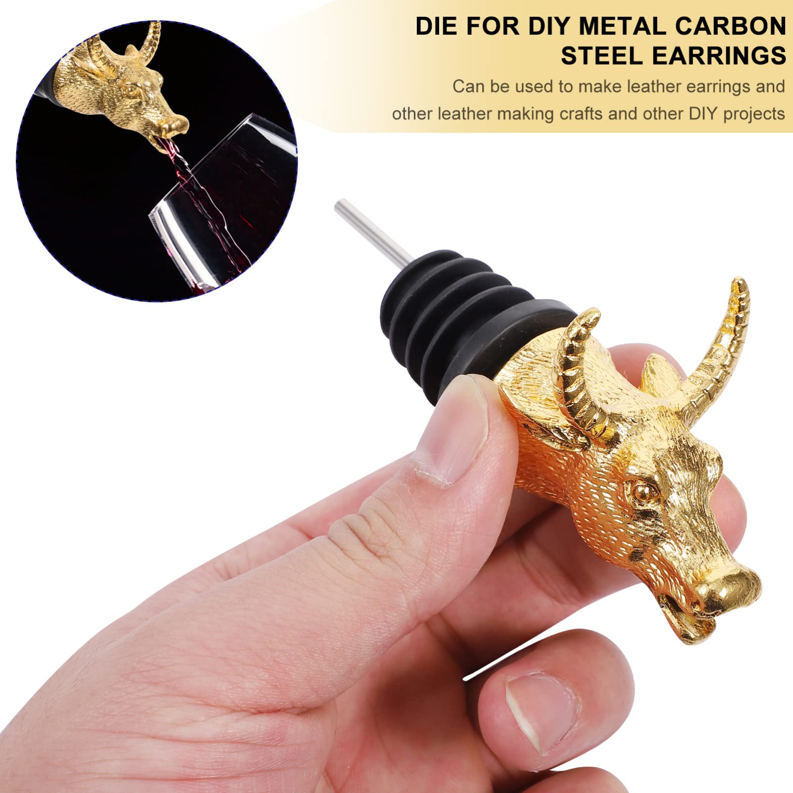 Cabilock Bull Wine Pourer Bull Bottle Stopper and Pourer Animal Head ...