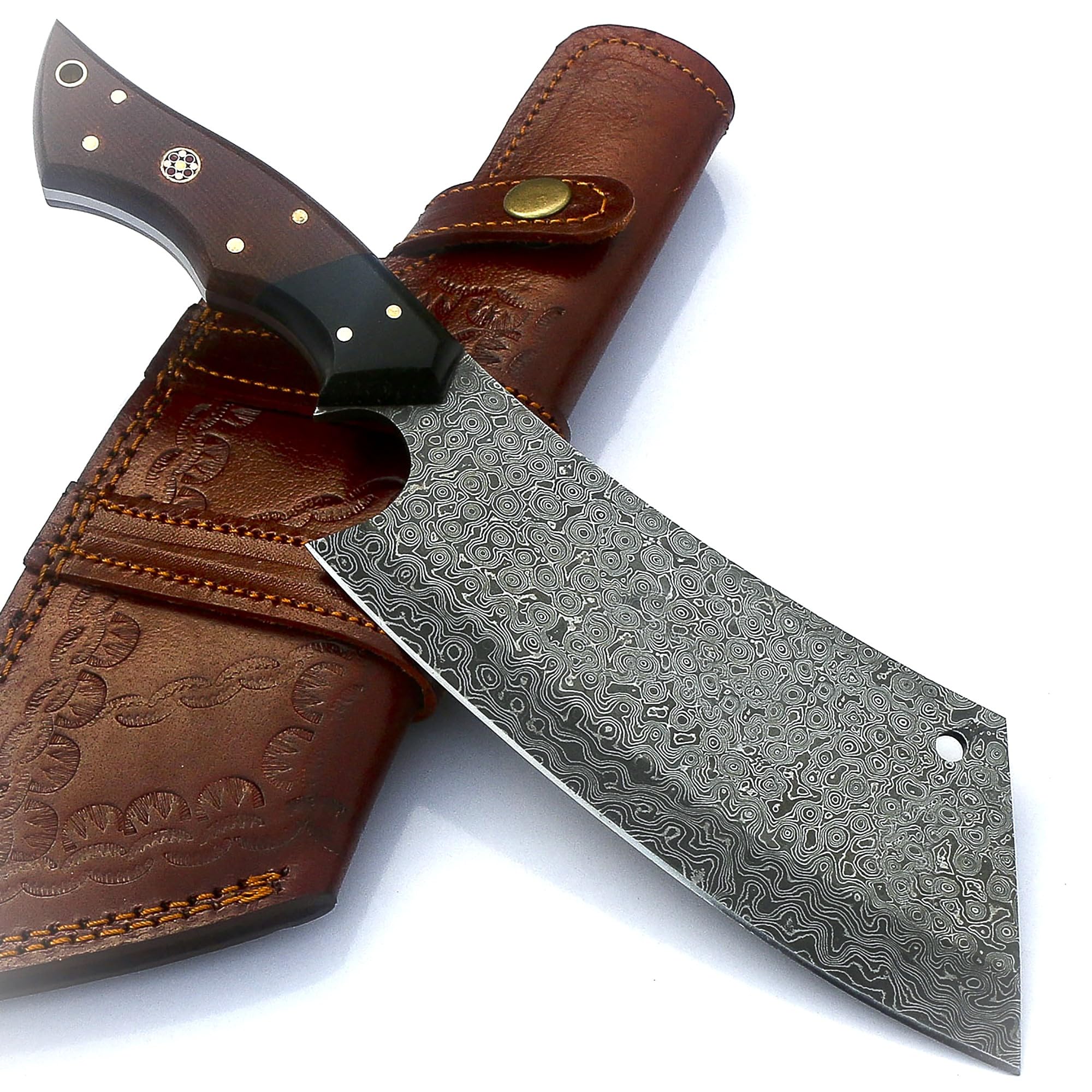 Damascus Cleaver Knife, Meat Cleaver, Butcher Knife for Meat Cutting 12 ...