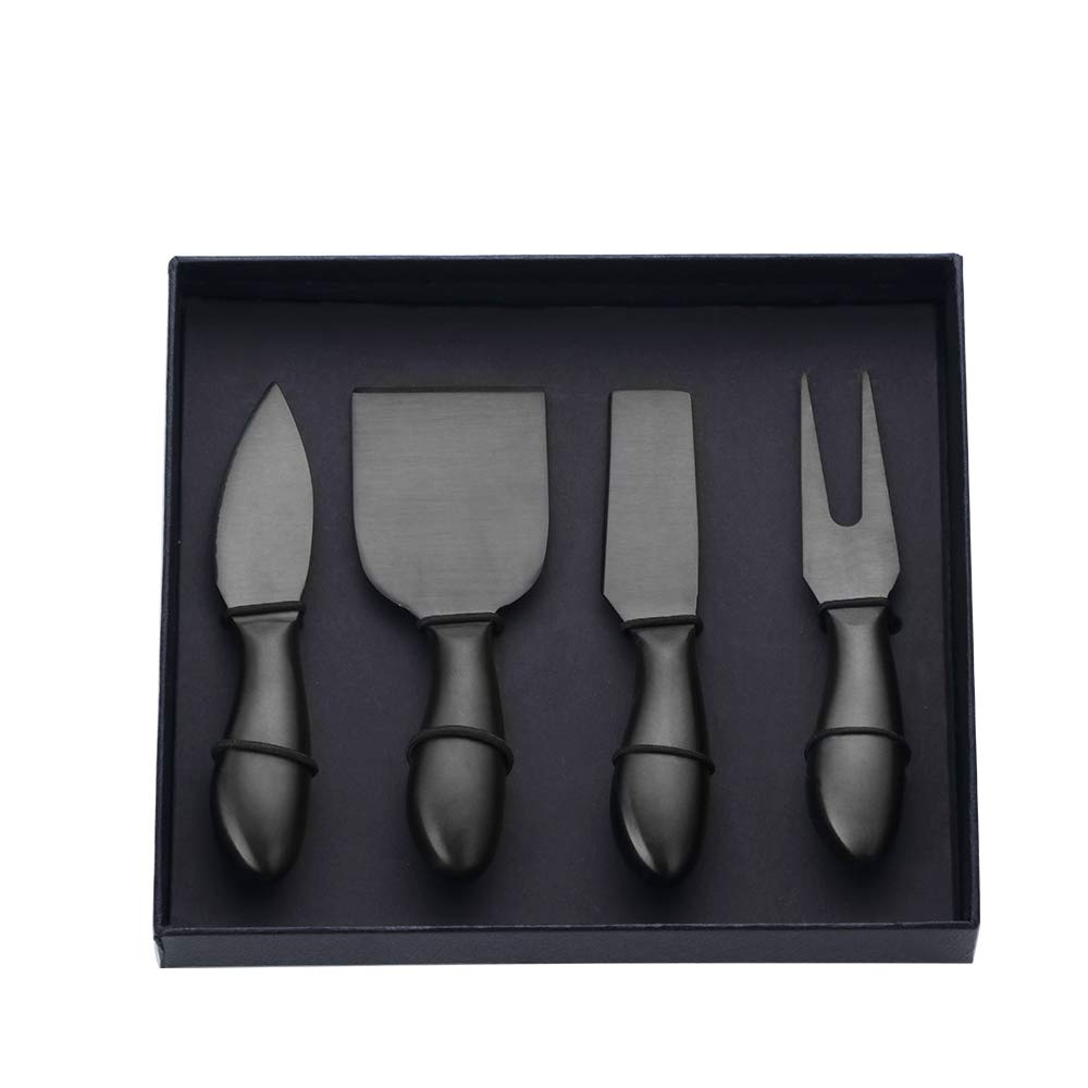 Buyer Star Black 4 Piece Cheese Knife Set Stainless Steel Mini Cheese ...