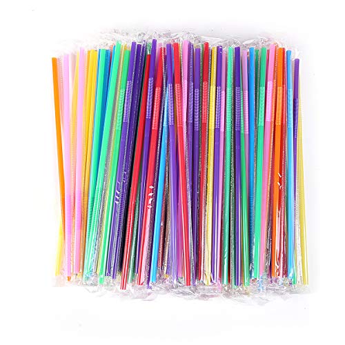 10.23 Inches Colorful Plastic Drinking Straws, Individually Packaged ...