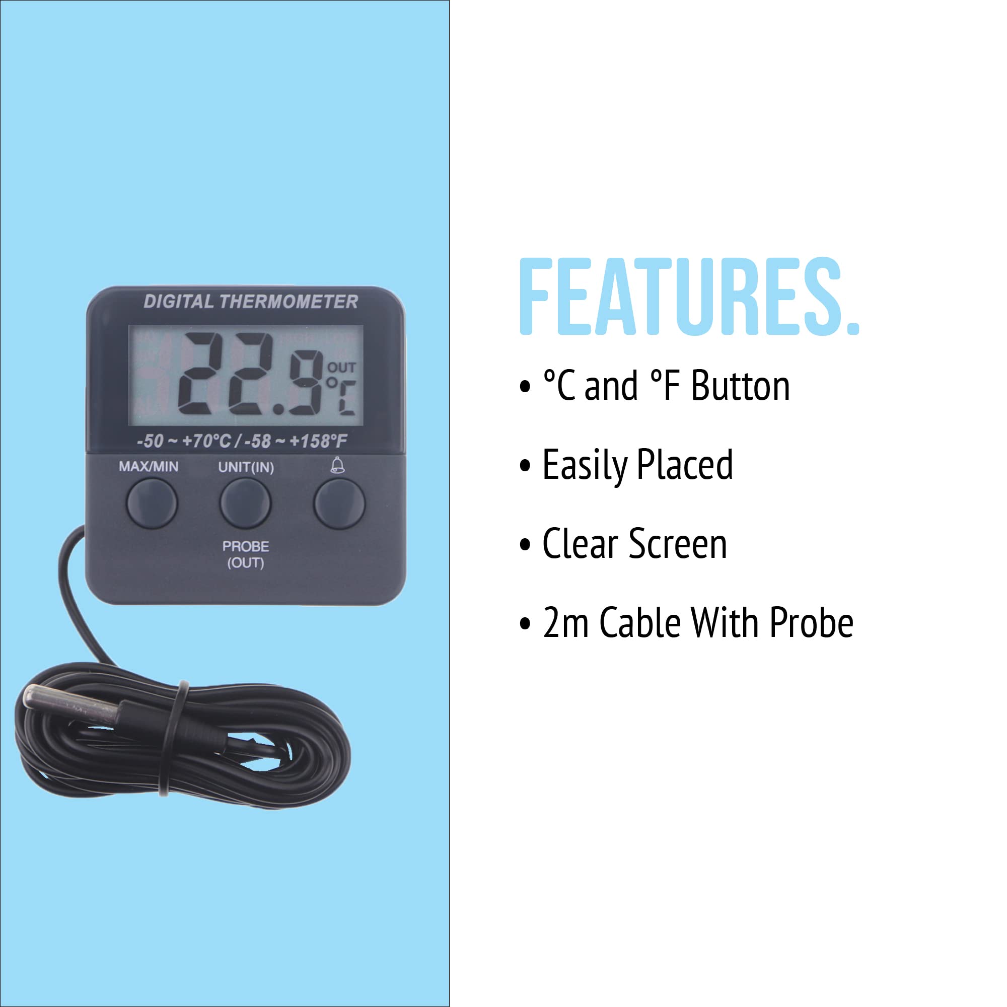 Digital Fridge Freezer Thermometer with Fridge Freezer Temperature ...