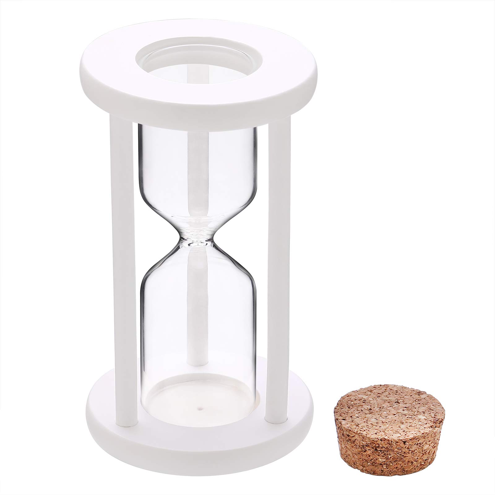 Empty Hourglass Sand Timer Set:White Wood Frame Sand Watch, Sand Clock ...