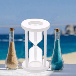 Empty Hourglass Sand Timer Set:White Wood Frame Sand Watch, Sand Clock ...