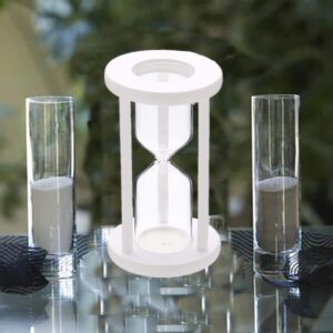 Empty Hourglass Sand Timer Set:White Wood Frame Sand Watch, Sand Clock ...