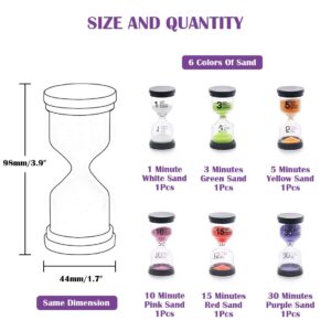 Swpeet 6 Pack 6 Colors Sand Timer Hourglass Sandglass Timer Assortment ...