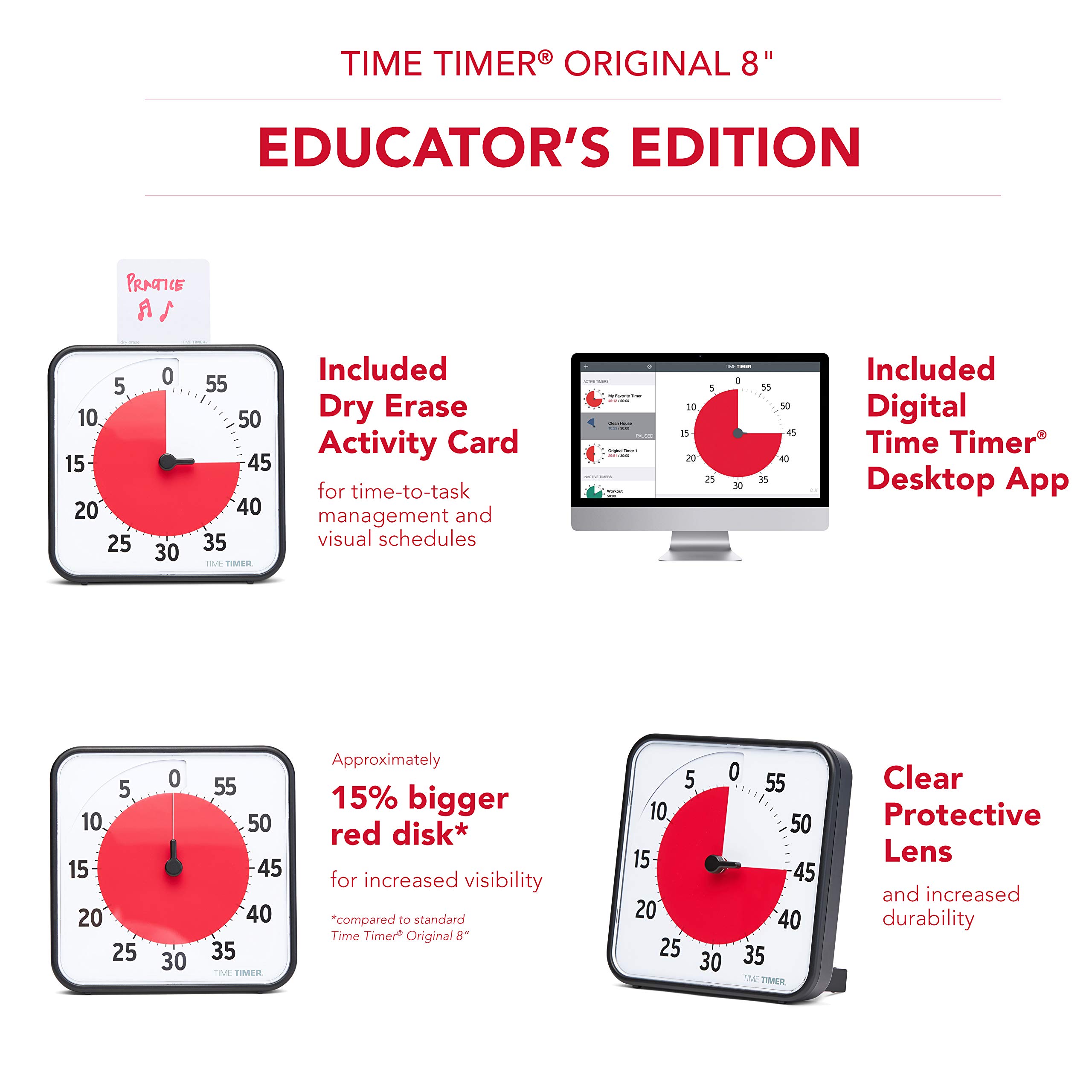 TIME TIMER Home MOD (60 Minute) + TIME TIMER 8 inch (60 Minute) Visual ...