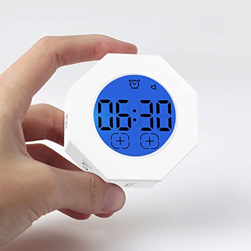 XJ-HOME Multi-Hex Clock Timer (White Version), Digital Clock Timer, Backlight Display, 12/24 ...