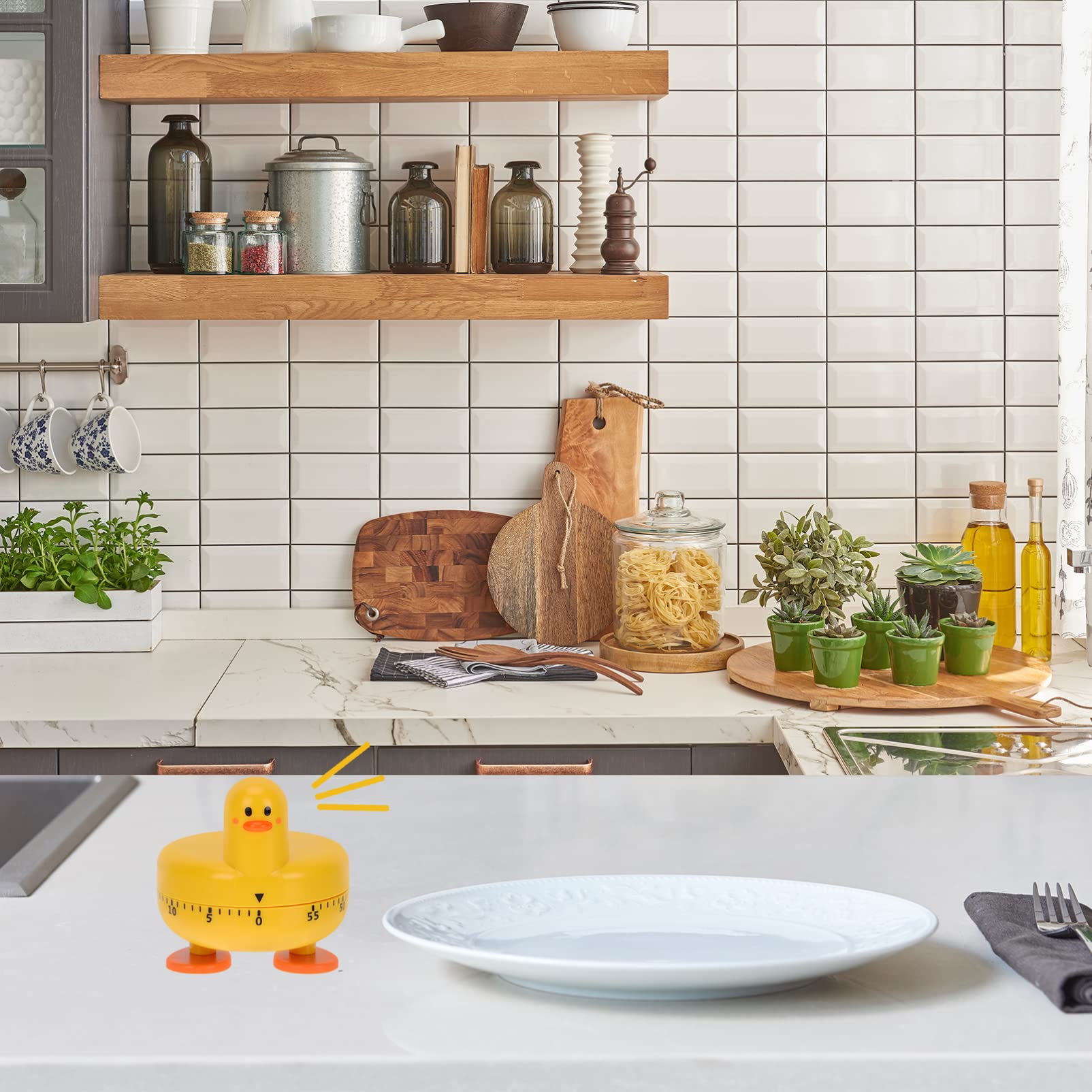 Angoily Yellow Duck Timer Mechanical Kitchen Timer 60- Minute Wind Up ...