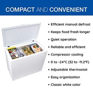 Koolatron Large Chest Freezer, 7.0 cu ft (195L), White, Manual Defrost ...