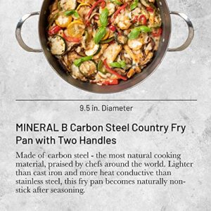 de Buyer MINERAL B Carbon Steel Country Fry Pan with Two Handles - 9.5 ...