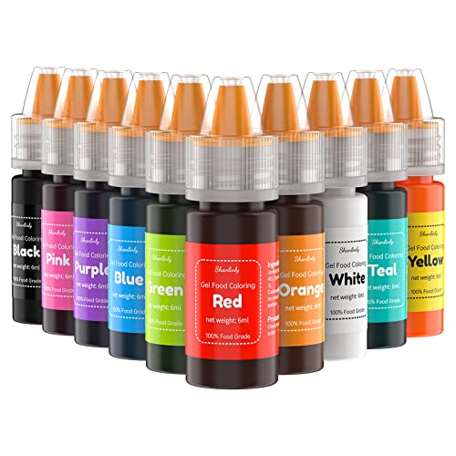 Gel Food Coloring Cake Decorating Set - 10 Colors Gel Based Flavorless ...