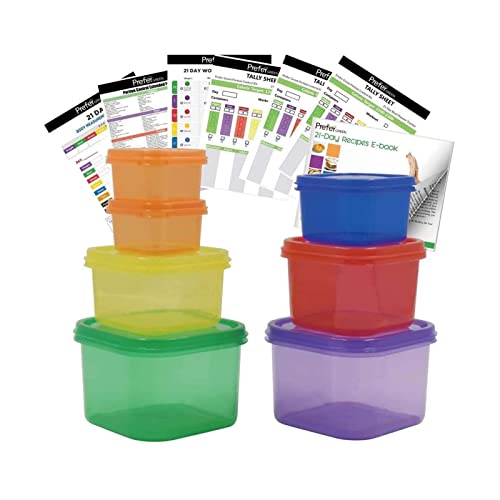 Prefer Green 7 PCS Portion Control Containers Kit (with COMPLETE GUIDE ...