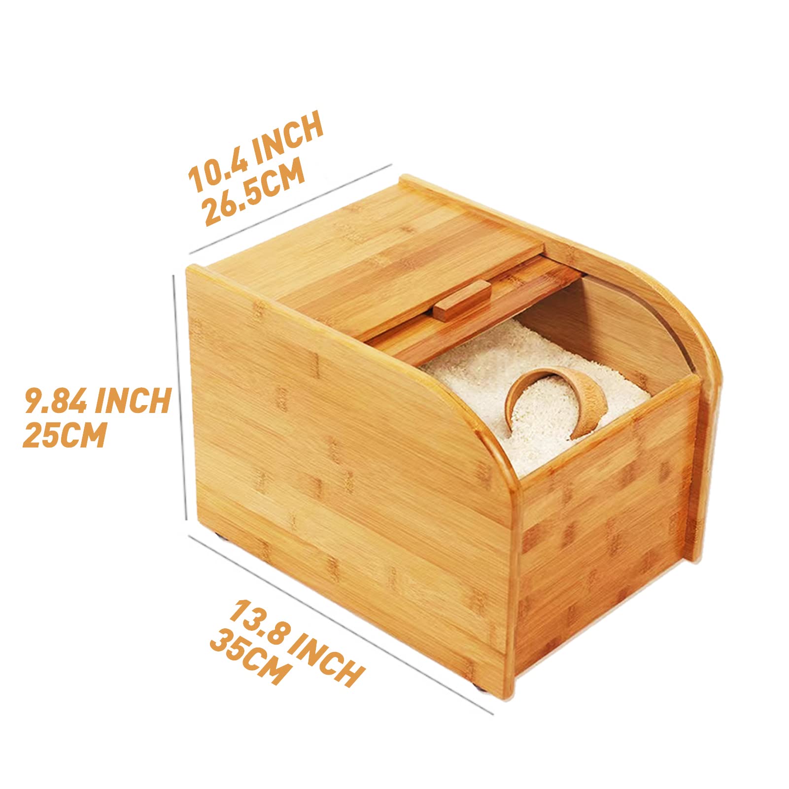 Wooden Rice Container Storage Rice Dispenser Rice Storage Containers ...