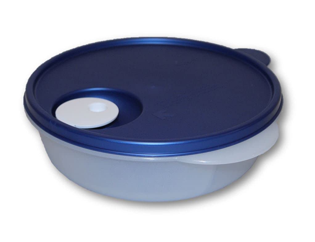 Tupperware CrystalWave Divided Lunch Dish - Dark Blue Seal / Sheer Base ...