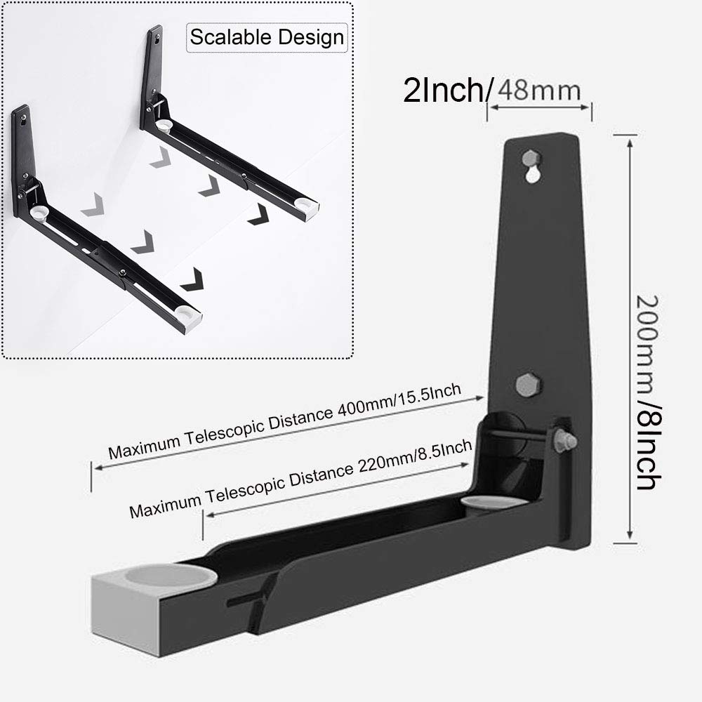 WWJQ 304 Stainless Steel Sturdy Microwave Shelf Bracket Wall Mount Kit ...
