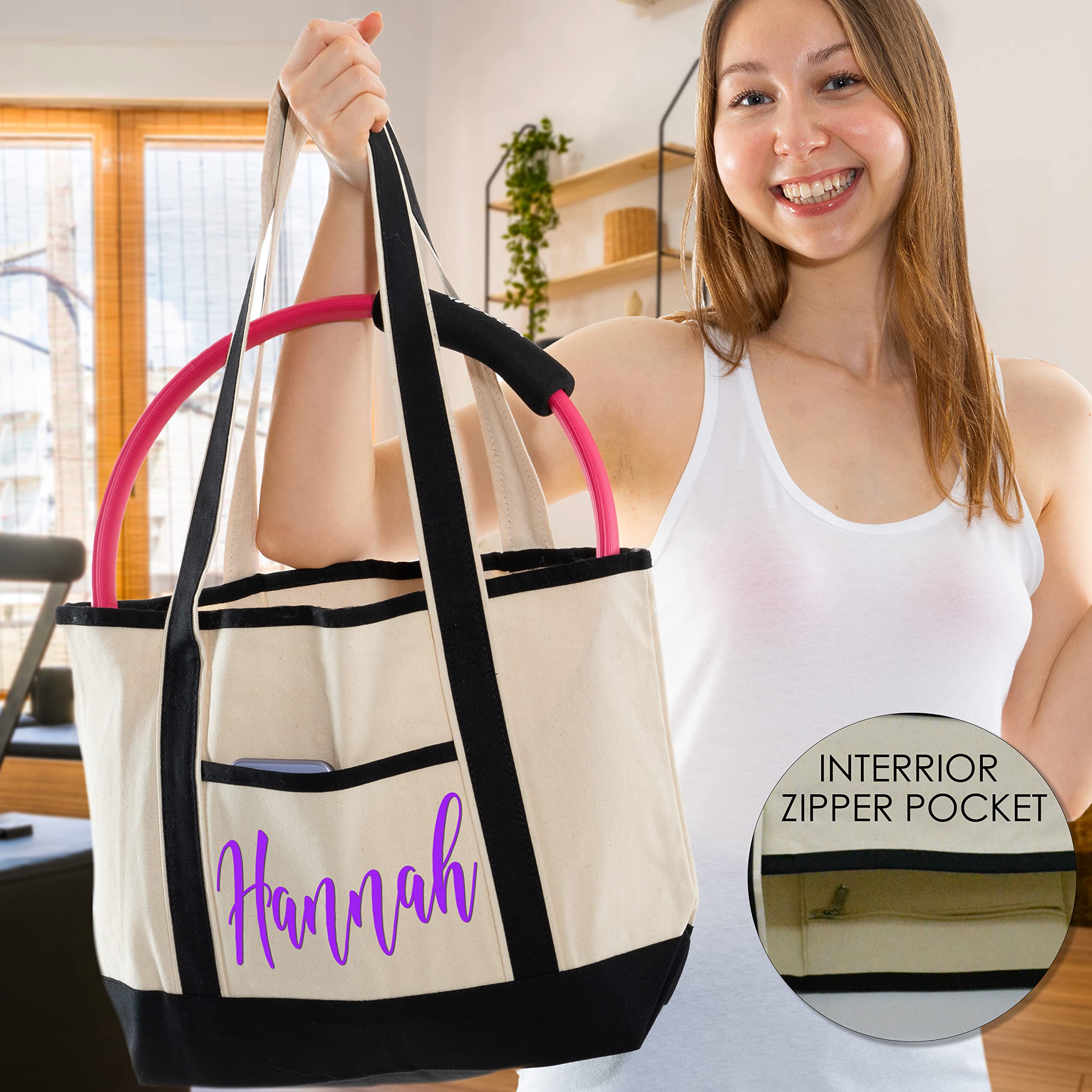 Personalized Canvas Bags w/Name 2 Bag Colors 17 Vinyl Colors Custom ...