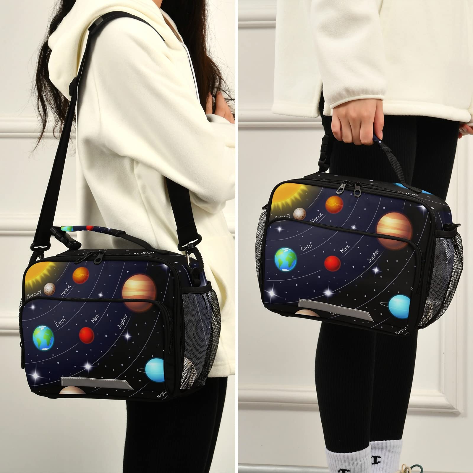 Sinestour Insulated Lunch Bag Colorful Solar System Lunch Box Container ...