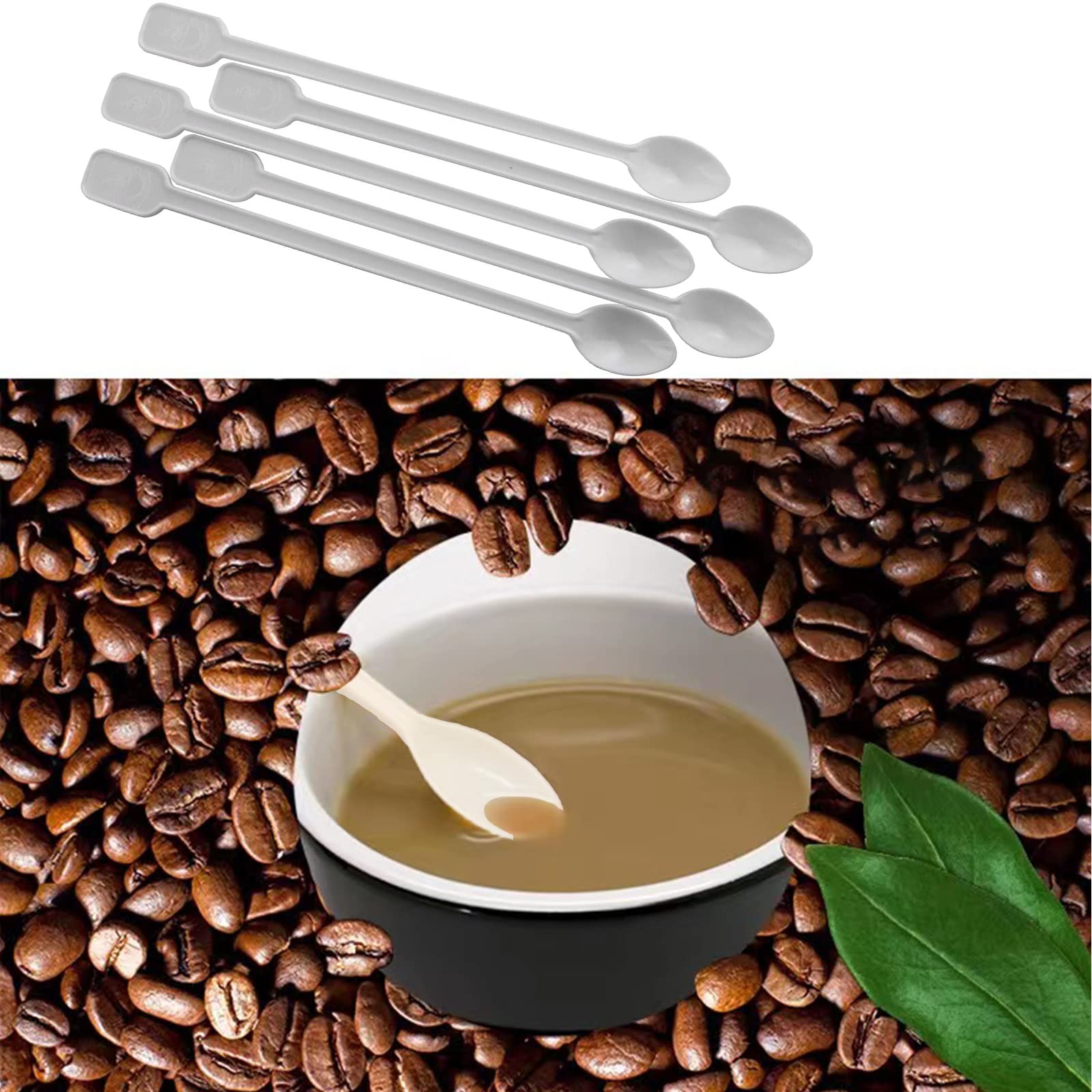 Coffee Spoon 500 PCS Disposable Tiny Coffee Tea Spoon White Plastic ...