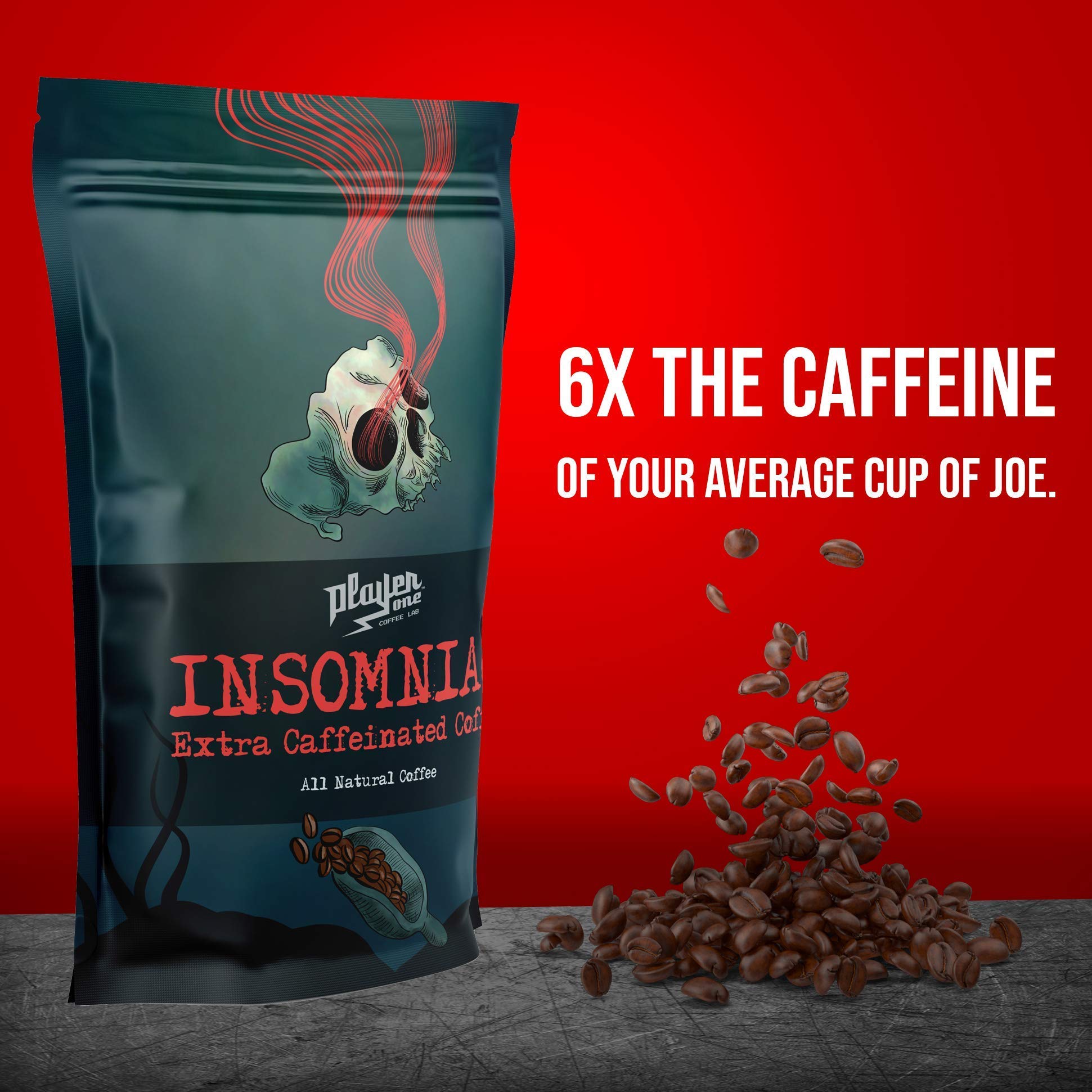 Insomniac Extra Caffeine Coffee, The Strongest Coffee In The World, 6x More Caffeine, 12oz ...