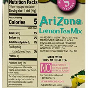 Arizona Lemon Iced Tea Stix Sugar Free, 10Countper Box (Pack of 6), Low ...