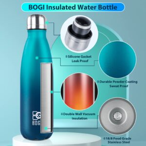 BOGI Insulated Water Bottle, 17oz Stainless Steel Water Bottles, Leak ...