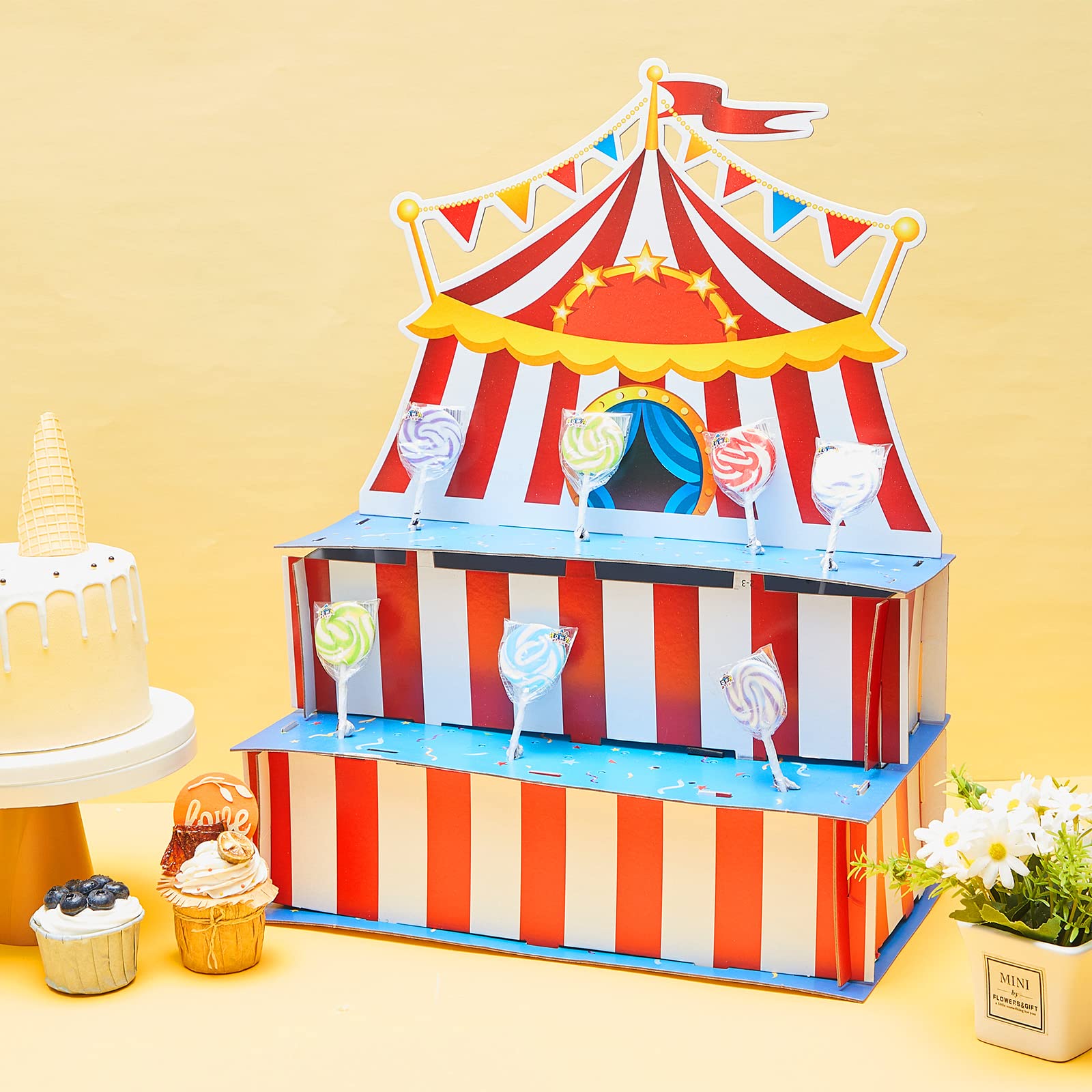 2 Pack Circus Tent Shaped Lollipop Stand 2 Tier Circus Lollipop Candy ...