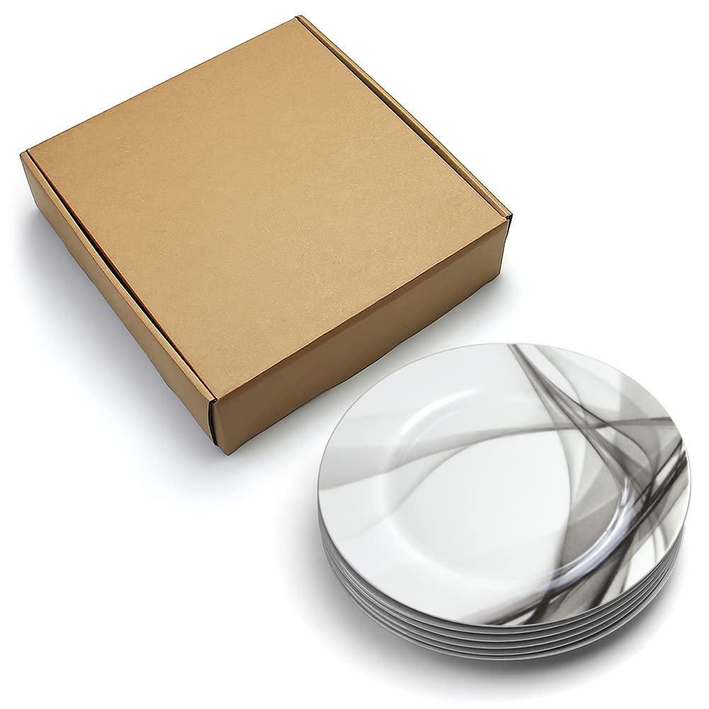 IQCWOOD Ceramic Dinner Plates Set of 6, 10.5 inch Dish Set Microwave ...