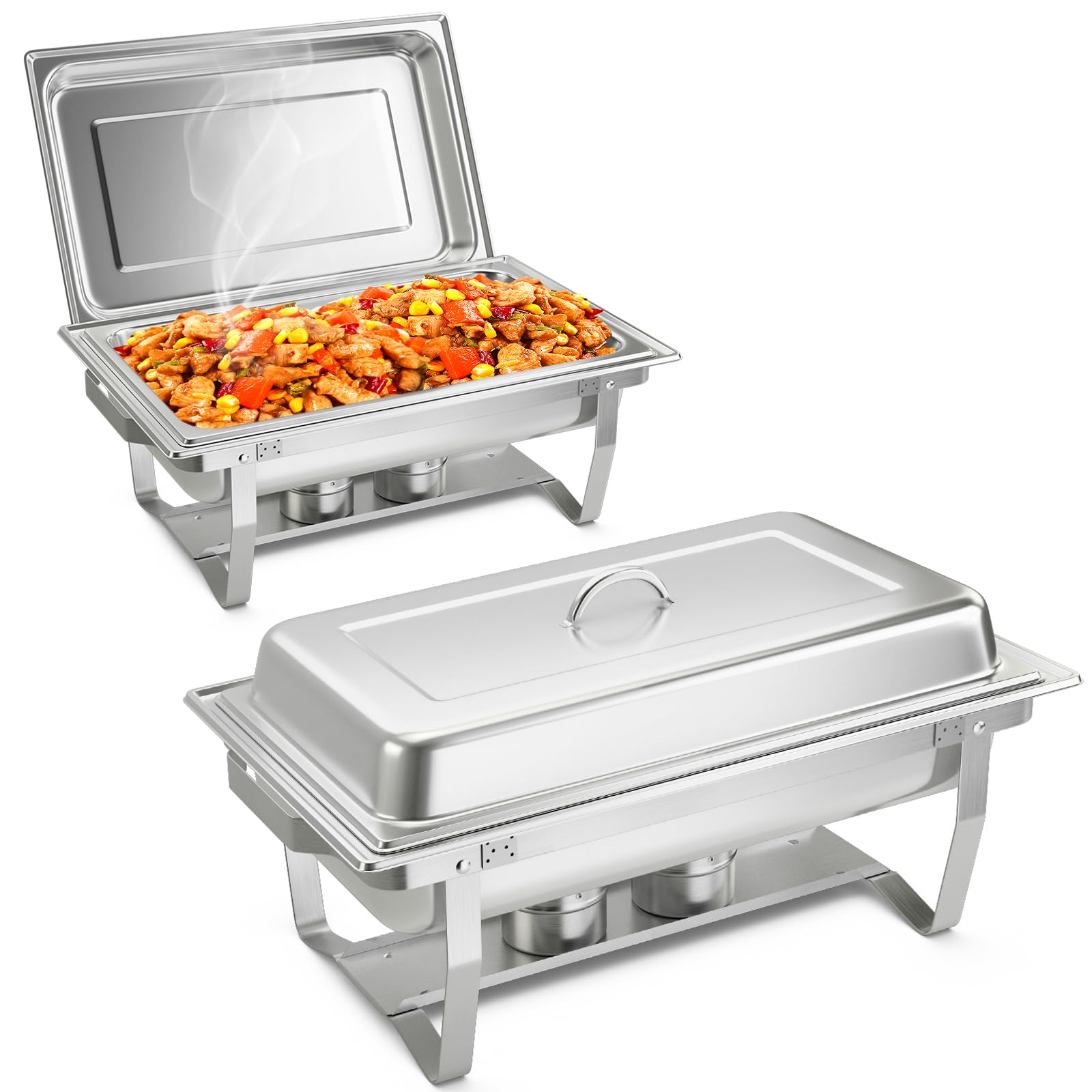 Giantex Chafing Dishes for Buffet, 2 Pack 9 Qt Stainless Steel Buffet ...
