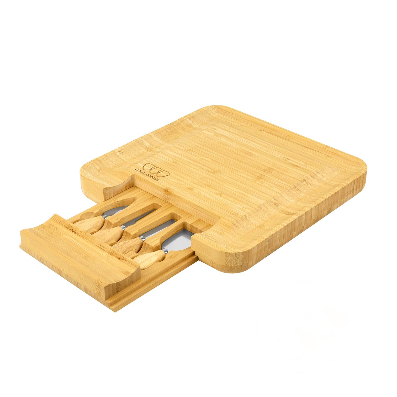 Bamboo Cheese Board and Knife Set, Cheese Board Charcuterie Set, Cheese ...