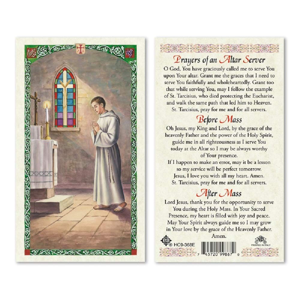 ALTAR SERVER - PRAYER TO ALTAR SERVER 25/PKG PRAYER CARDS, LAMINATED ...