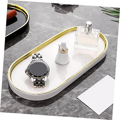 Cabilock Ceramic Tray Towel Storage Tray Jewelry Storage Plate Makeup ...