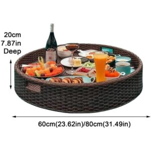 Rattan Woven Serving Tray Food Tray with Handles Luxury Floating ...