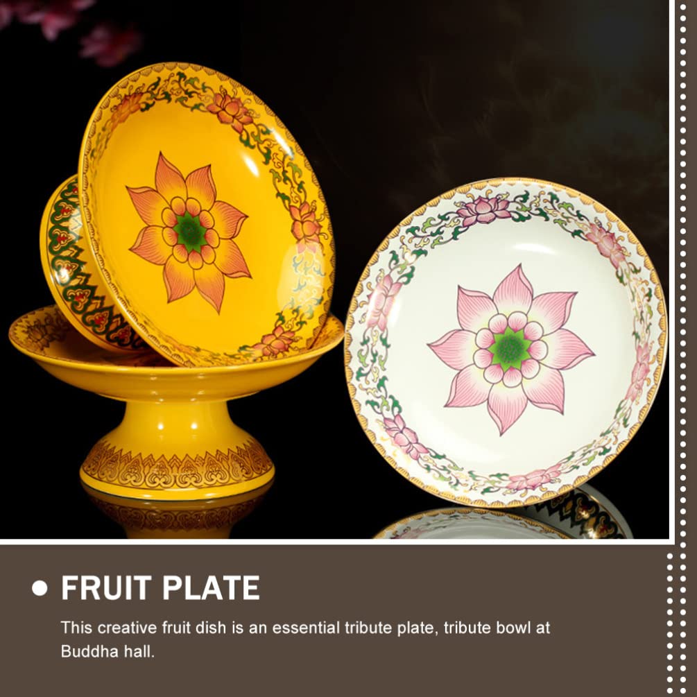 VOSAREA Buddhist Offering Plate Tall Tribute Plate Buddha Offering Tray ...
