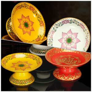 VOSAREA Buddhist Offering Plate Tall Tribute Plate Buddha Offering Tray ...