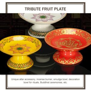 VOSAREA Buddhist Offering Plate Tall Tribute Plate Buddha Offering Tray ...