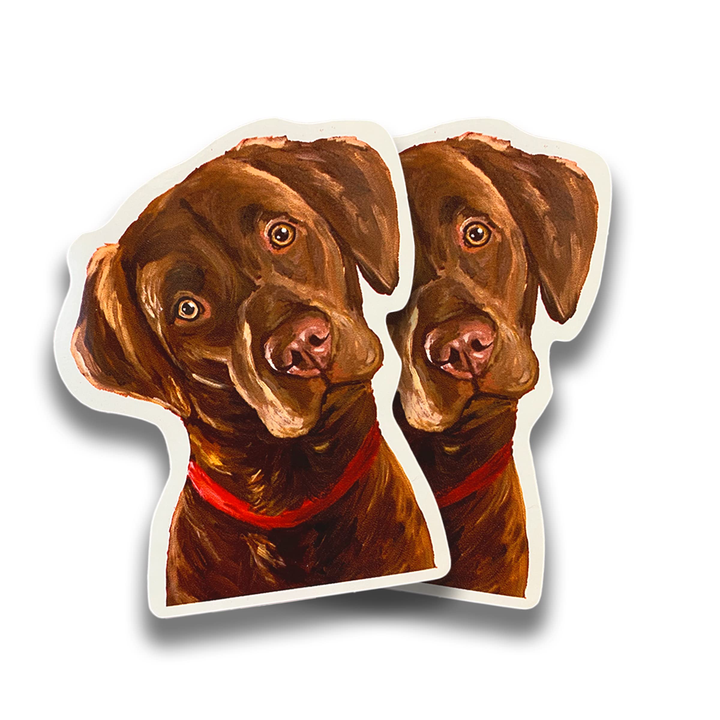 TWO Chocolate Lab Sticker - Cute Chocolate Lab Car Sticker - Chocolate ...