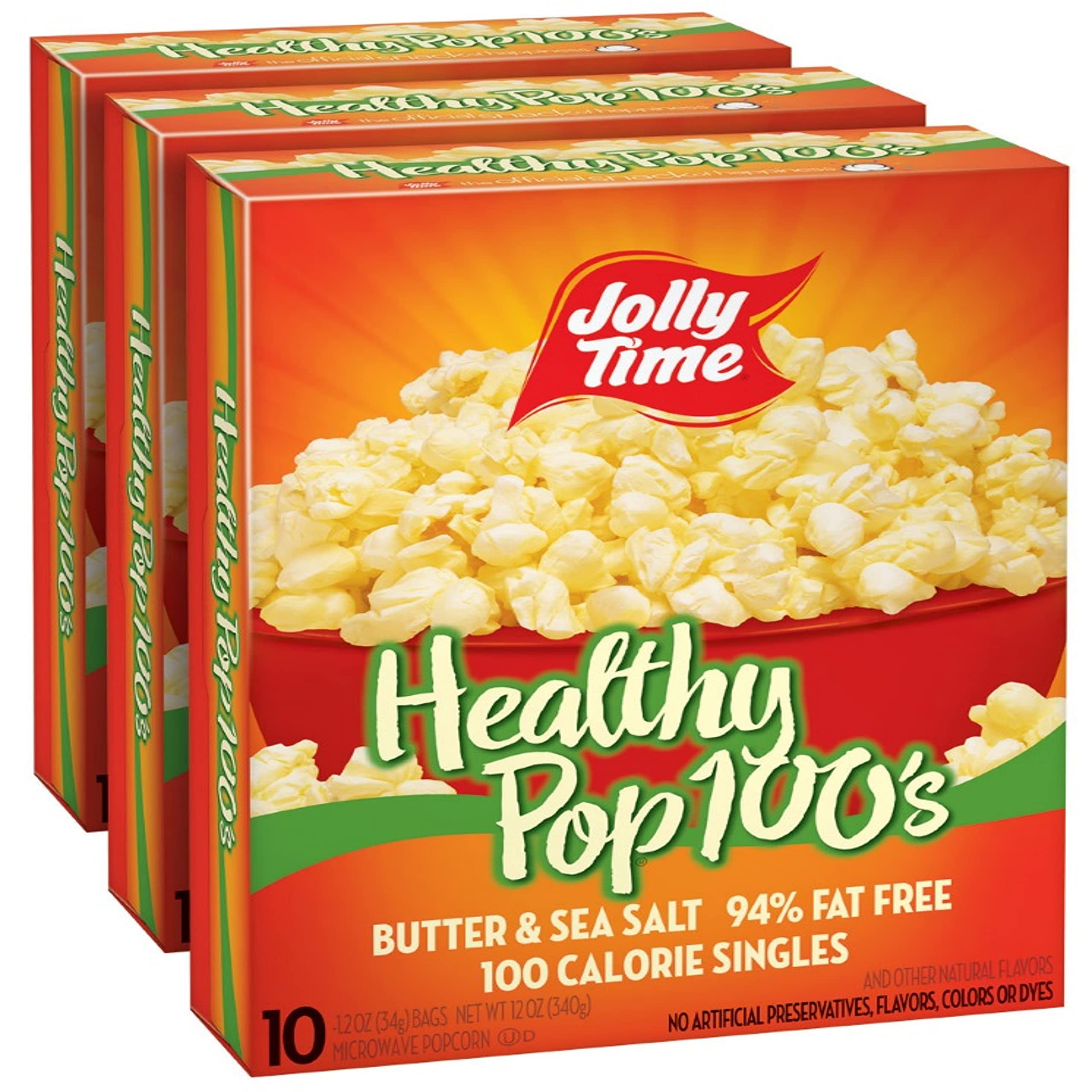 Jolly Time Healthy Pop Microwave Popcorn, Low Fat Gluten Free Non-GMO ...