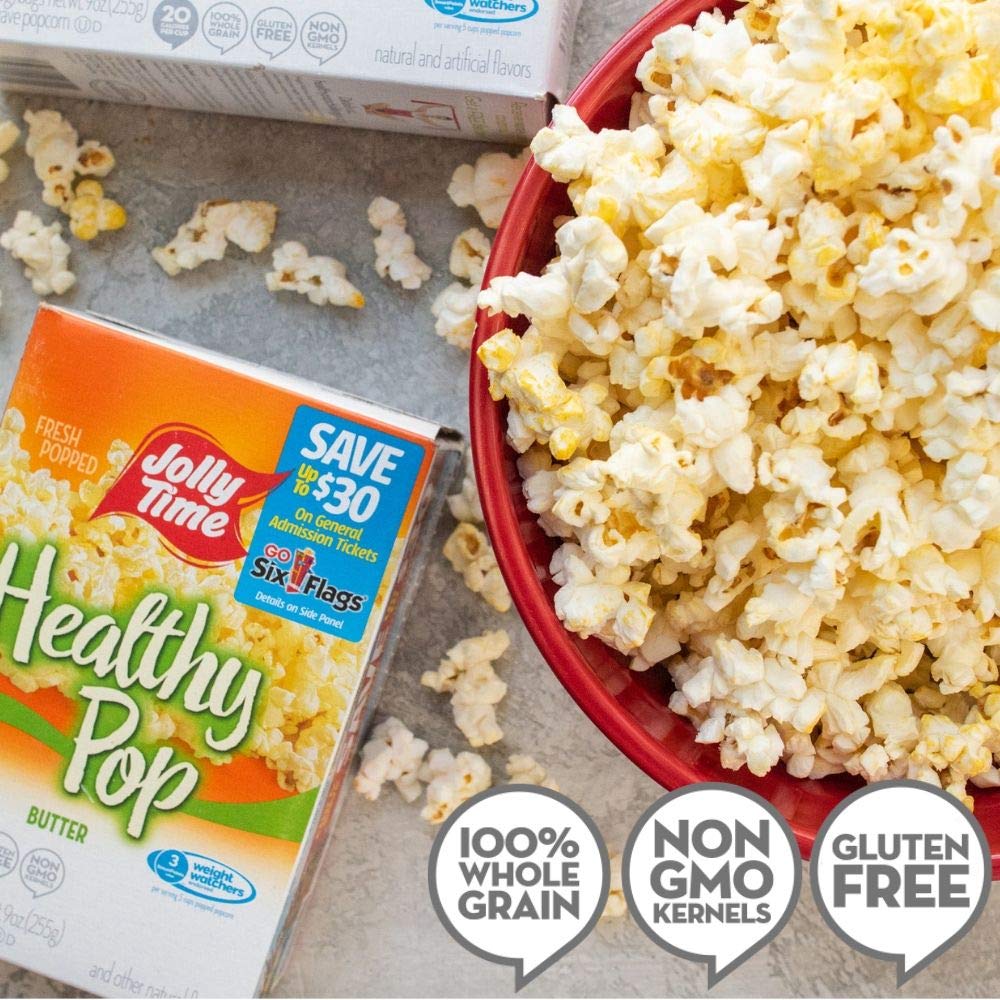 Jolly Time Healthy Pop Microwave Popcorn, Low Fat Gluten Free Non-GMO ...