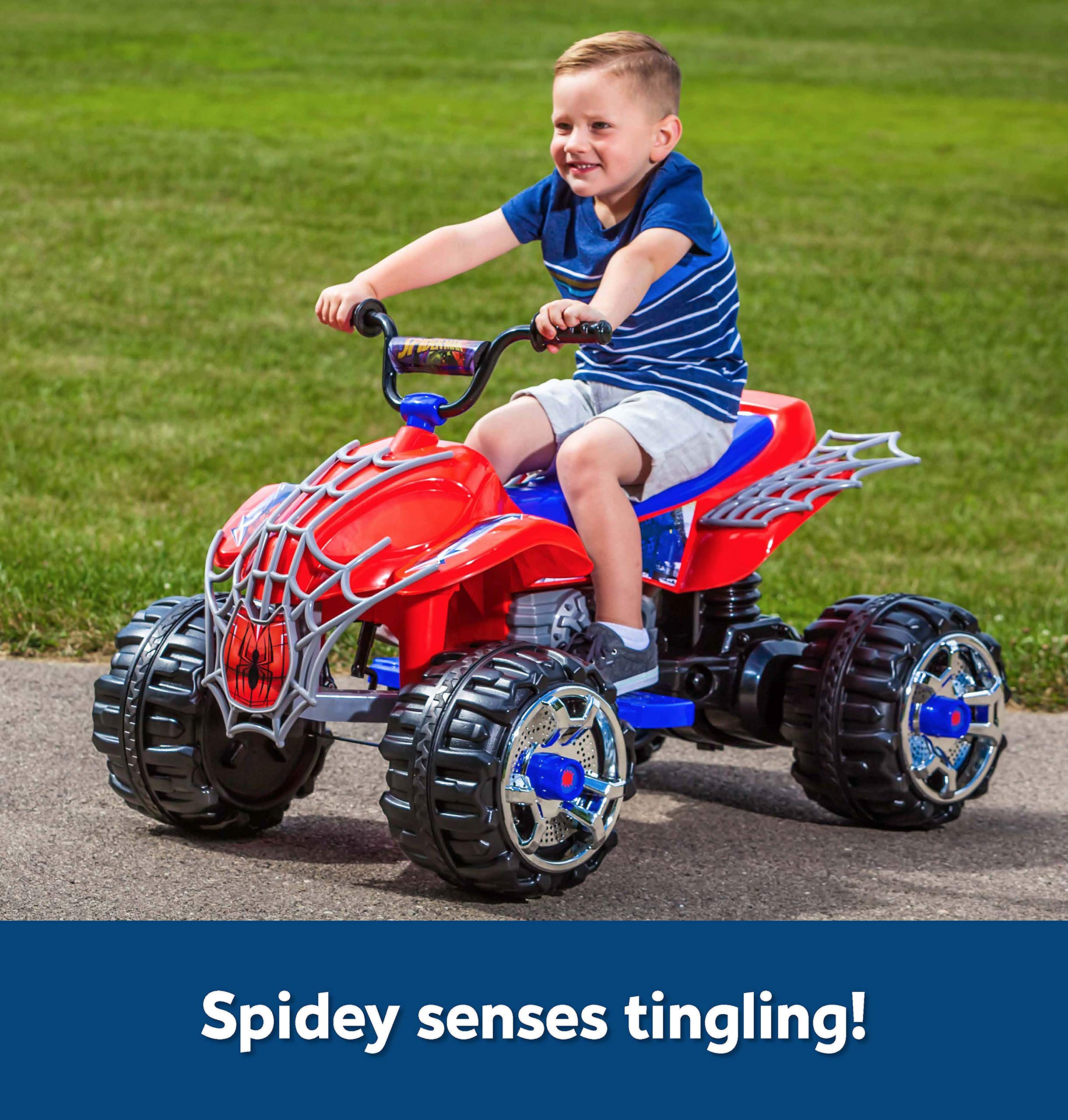 Kid Trax Marvel Spiderman Toddler ATV Ride On Toy, 12 Volt Battery, 3-7 ...
