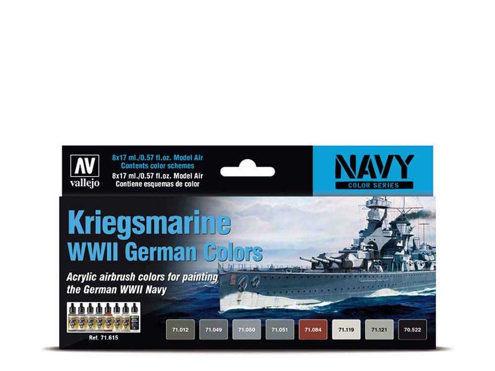 Vallejo Acrylicos Kriegsmarine WWII German Colors Paint Set,black — 🛍️ ...