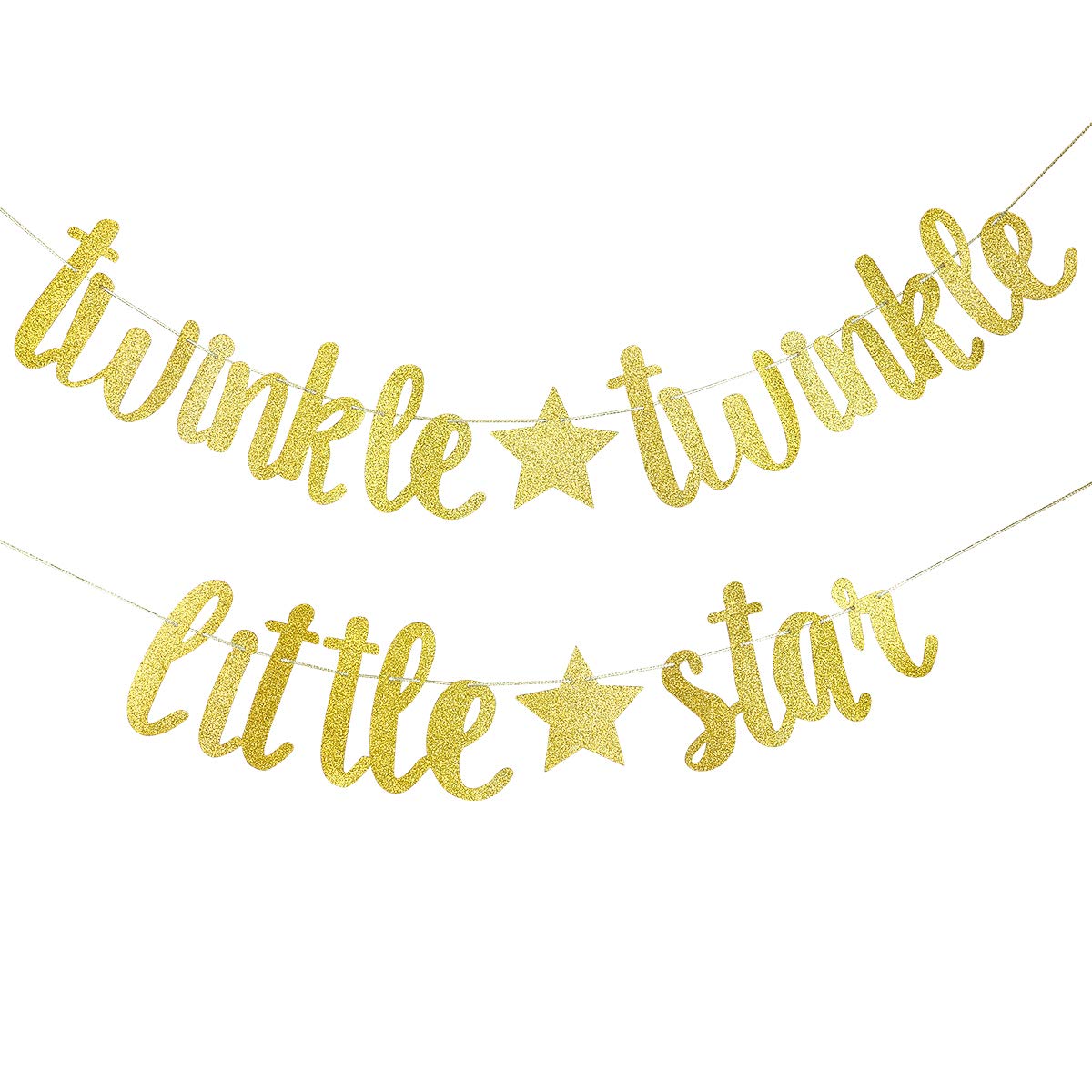 Gold Glitter Twinkle Twinkle Little Star Banner Twinkle Twinkle Little ...