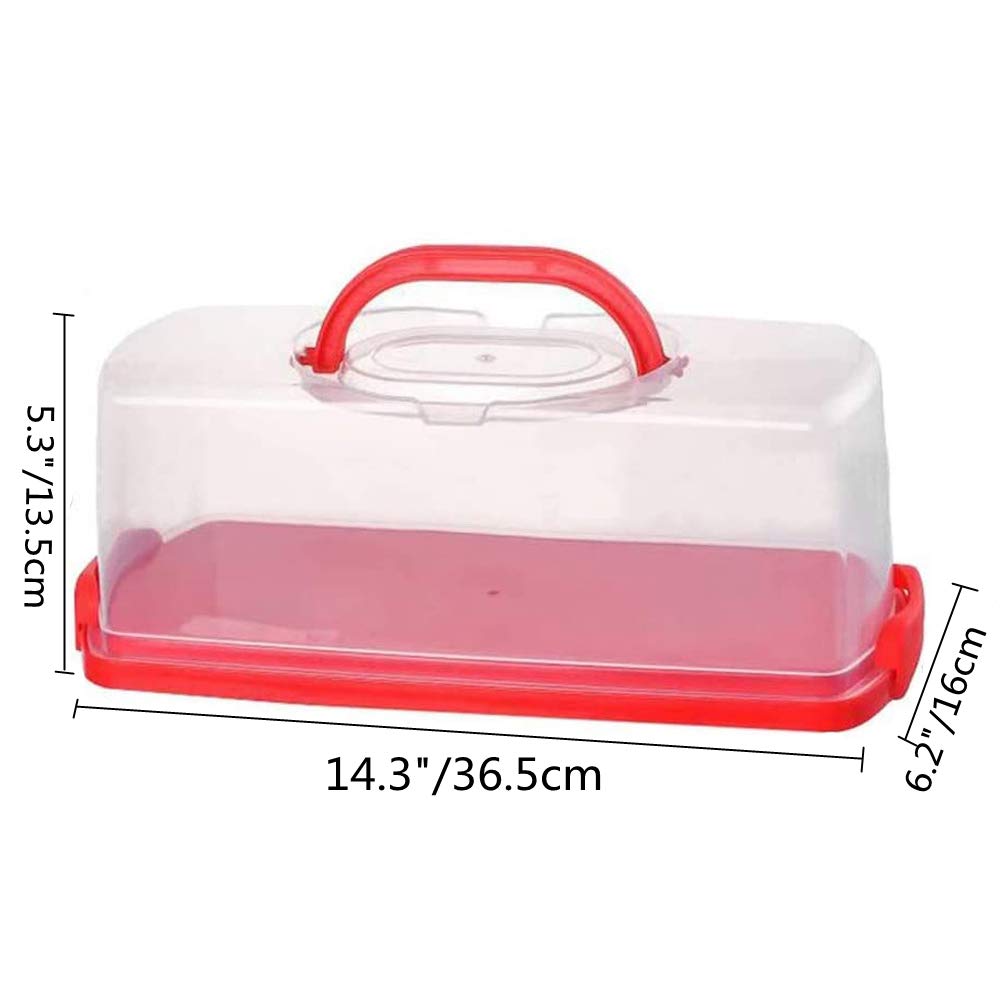 2 Pack Plastic Rectangular Loaf Cake Storage Container,Bread Keeper for ...