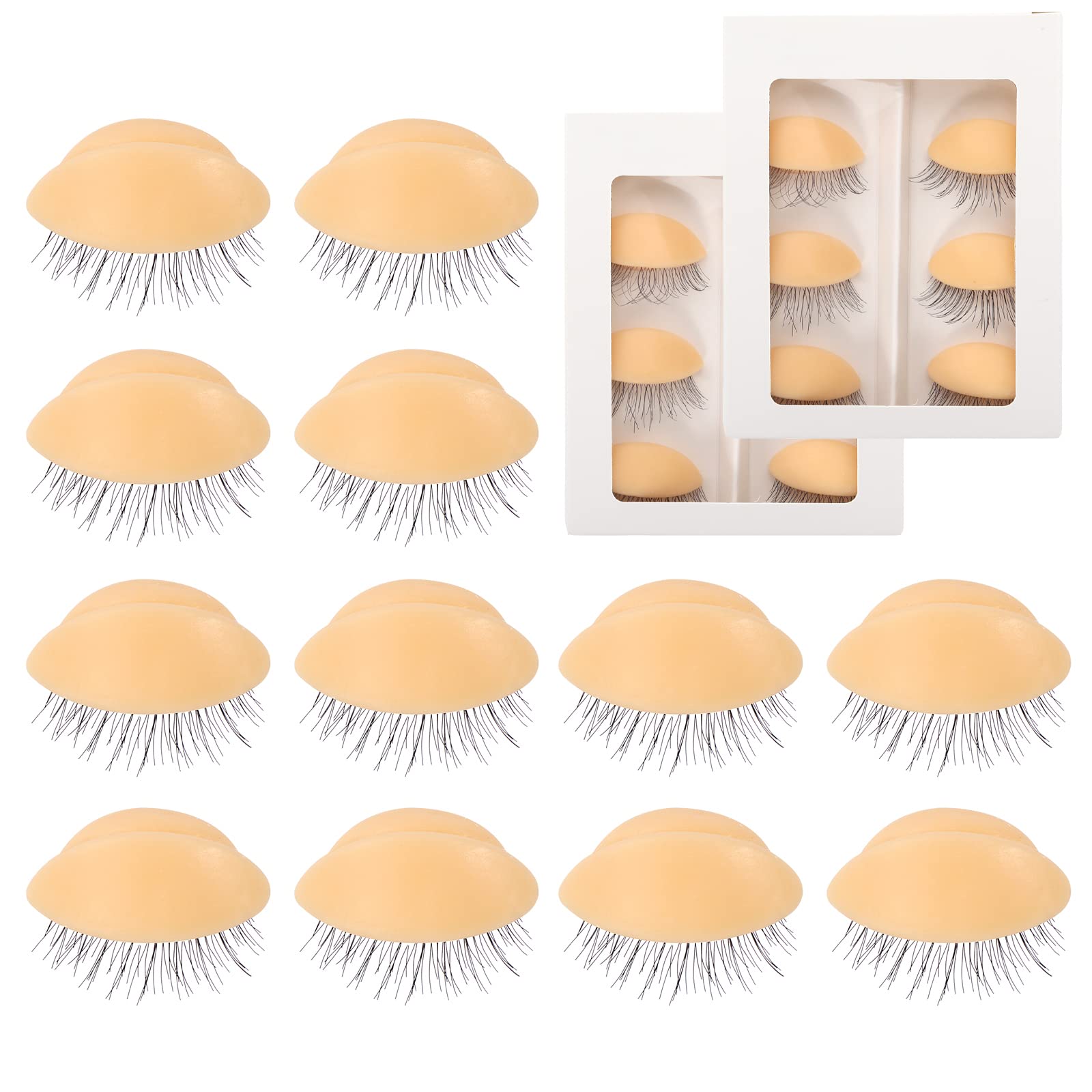 6 Pairs Replacement Eyelids for Eyelash Practice Mannequin Head ...