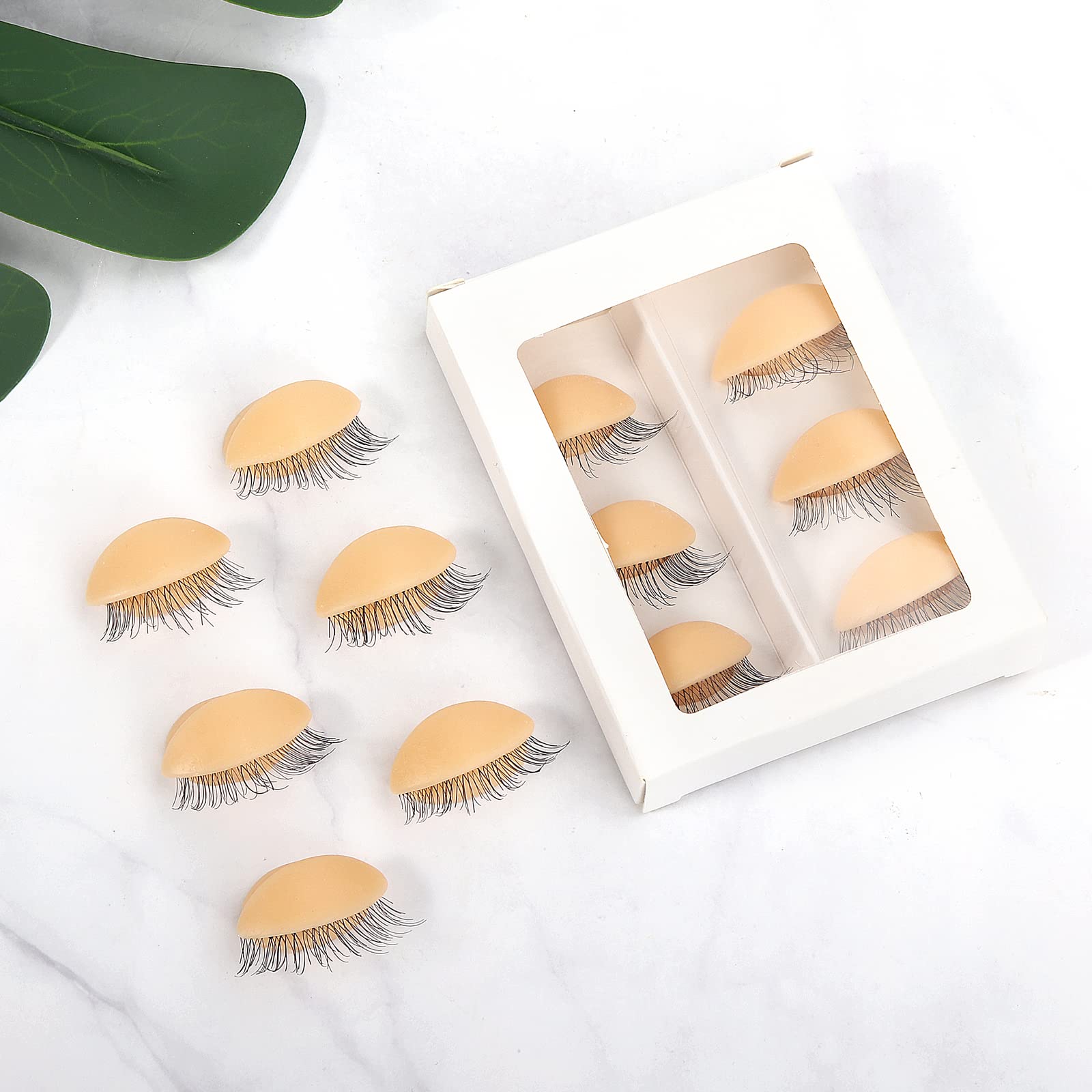 6 Pairs Replacement Eyelids for Eyelash Practice Mannequin Head ...