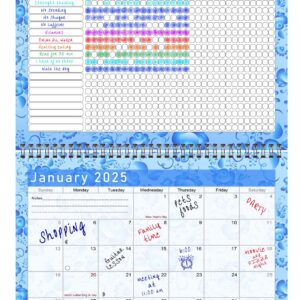 2025 Monthly Desktop/Wall Calendar/Planner - Habit Tracker - Daily ...