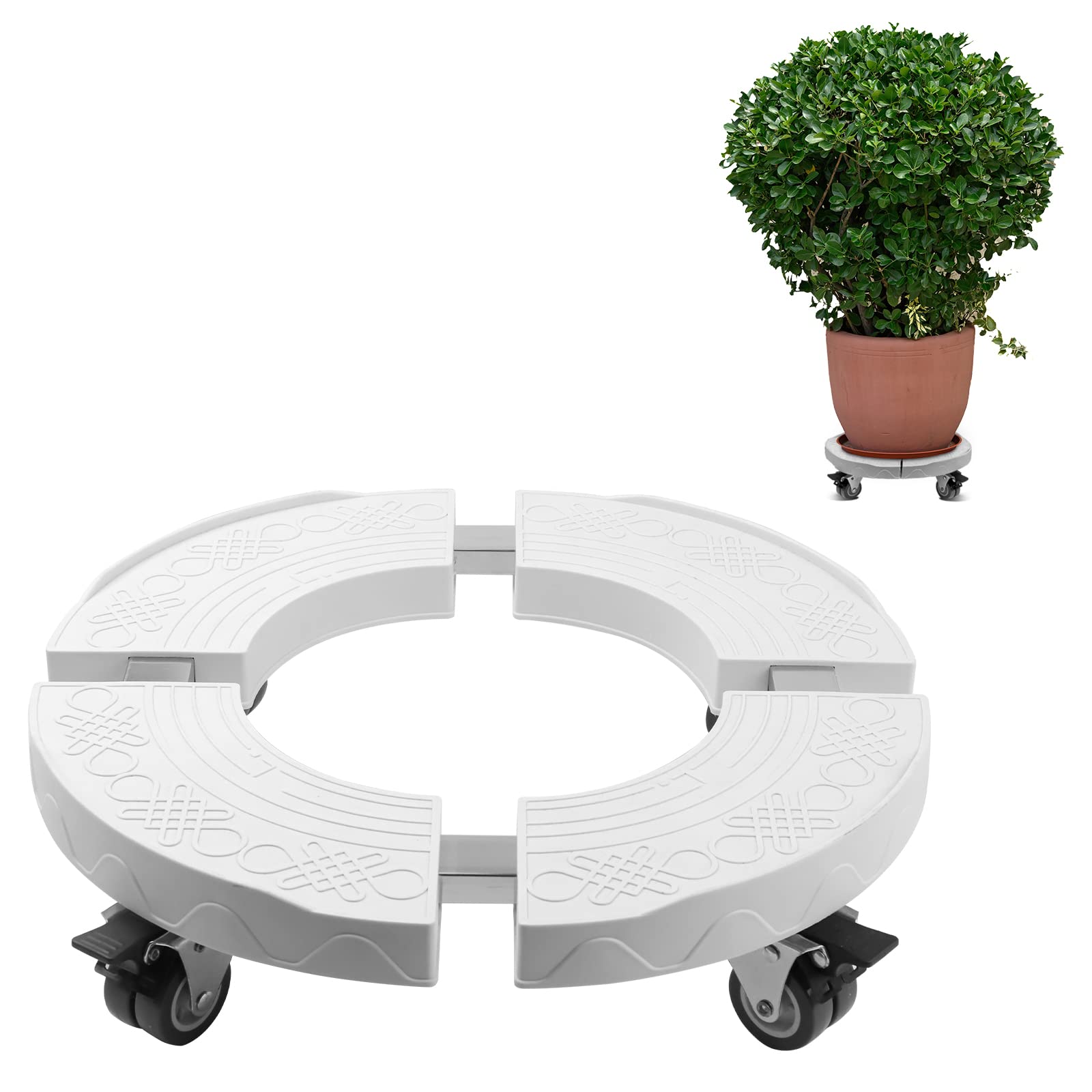 E-SDS Heavy Duty Plant Caddy with Wheels Capacity, 15"-21" Adjustable ...