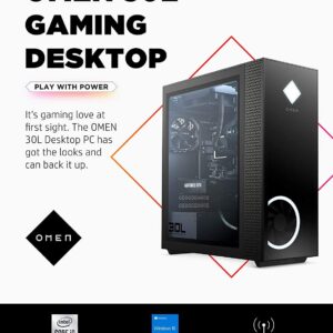 HP OMEN 30L Gaming Desktop, AMD Ryzen 7 5800X Processor, NVIDIA GeForce RTX 3080, Liquid Cooling ...