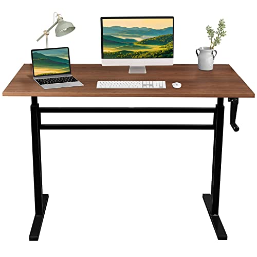 ERGO COMFY Manual Height Adjustable Standing Desk, 48 x 24 Inch Hand ...